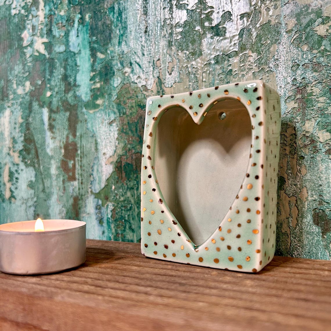 Valentine's Shrine, Heart Altar, Miniature Shrine, Ceramic Nicho, Gold ...
