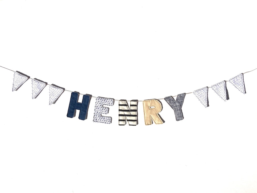 Fabric Name Banner, Name Banner, Fabric Letter Banner, Baby Shower Gift ...