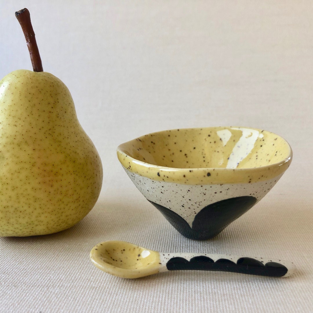 Small Ceramic Dish, Condiment Dish Set, Condiment Bowl, Ceramic Spoon ...