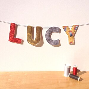 Fabric Name Banner, Name Banner, Fabric Letter Banner, Baby Shower Gift ...