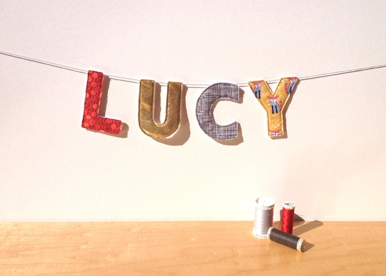 Fabric Name Banner Name Banner Fabric Letter Banner Baby - Etsy