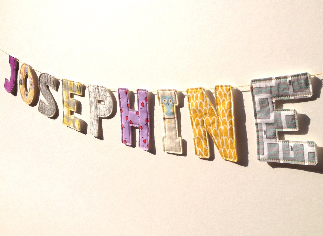 Fabric Name Banner, Name Banner, Fabric Letter Banner, Baby Shower Gift ...