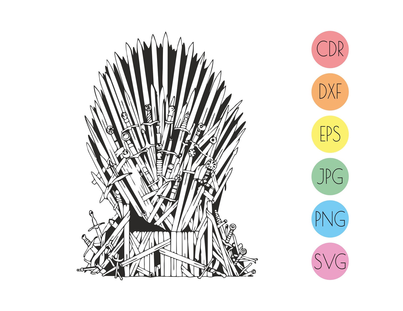 Iron Throne svg cut file instant download Game of Thrones | Etsy