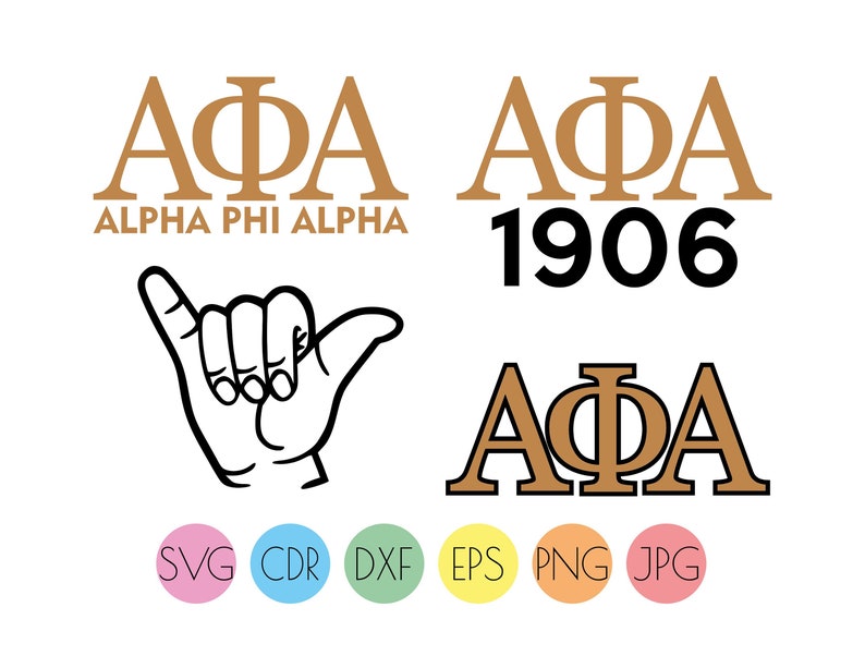 Alpha Phi Alpha svg design instant download black and gold | Etsy