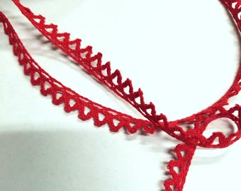 Red Lace Trim | Etsy