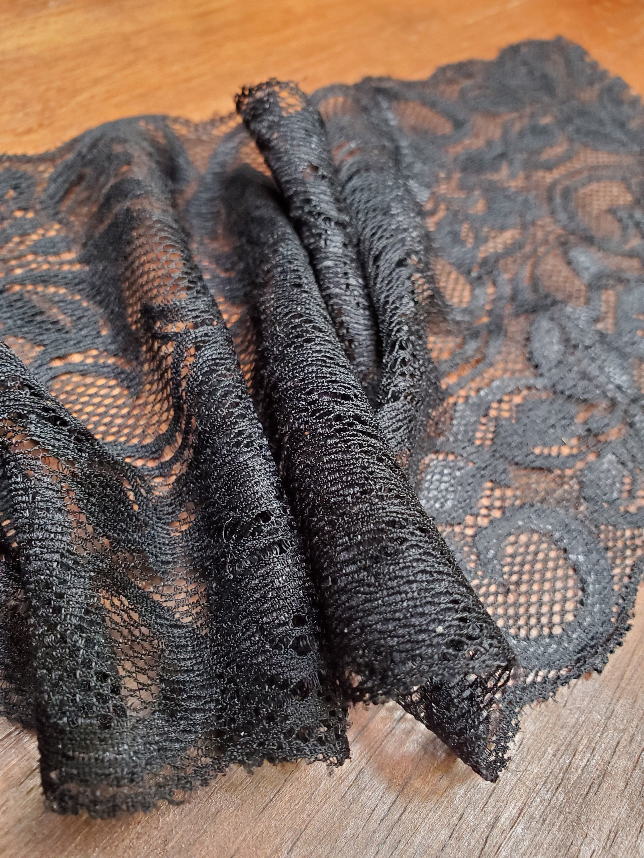 Black Stretch Lace Galloon Scalloped by the Yard 5.5 Inch - Etsy