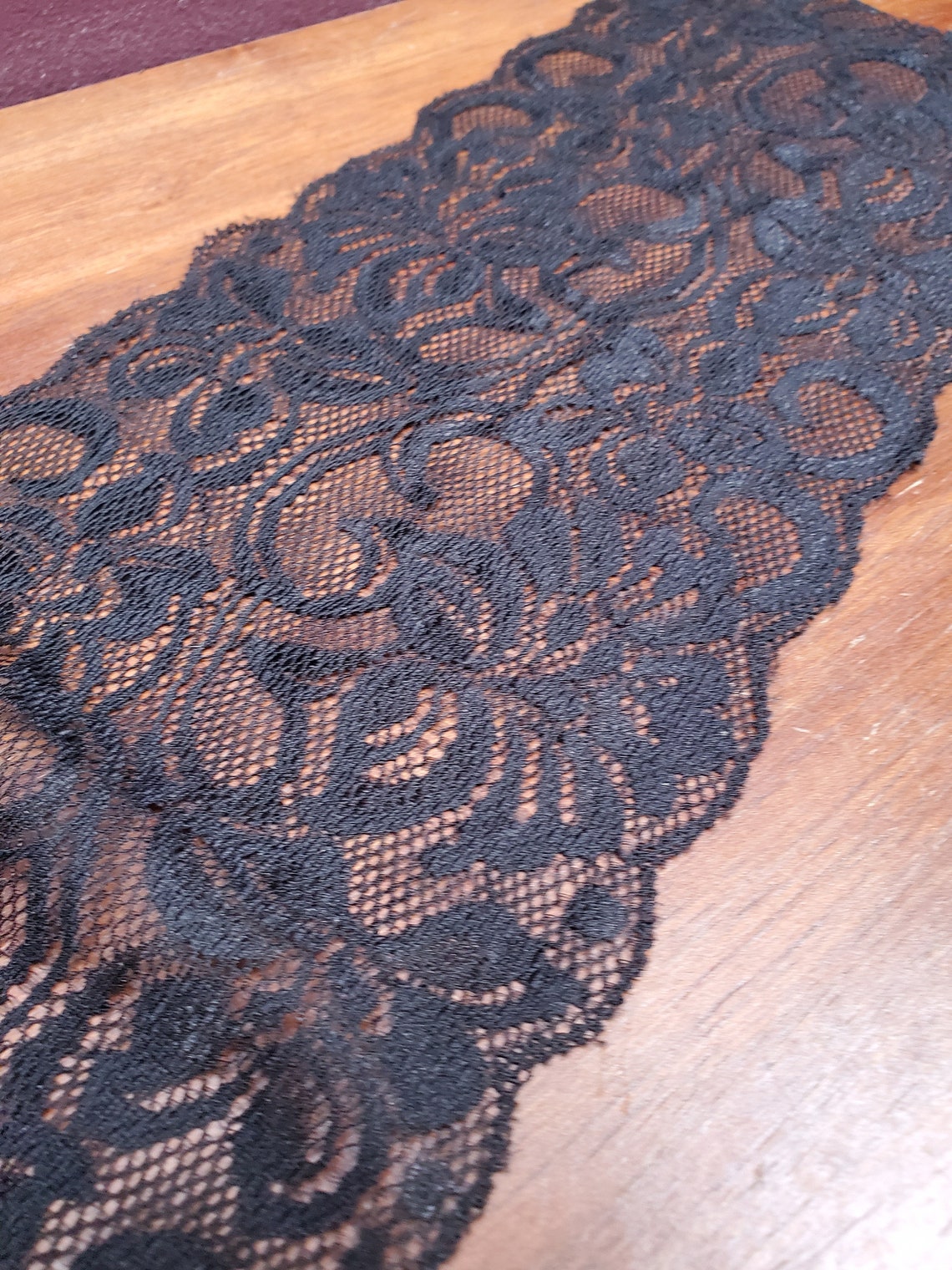 Black Stretch Lace Galloon Scalloped by the Yard 5.5 Inch - Etsy