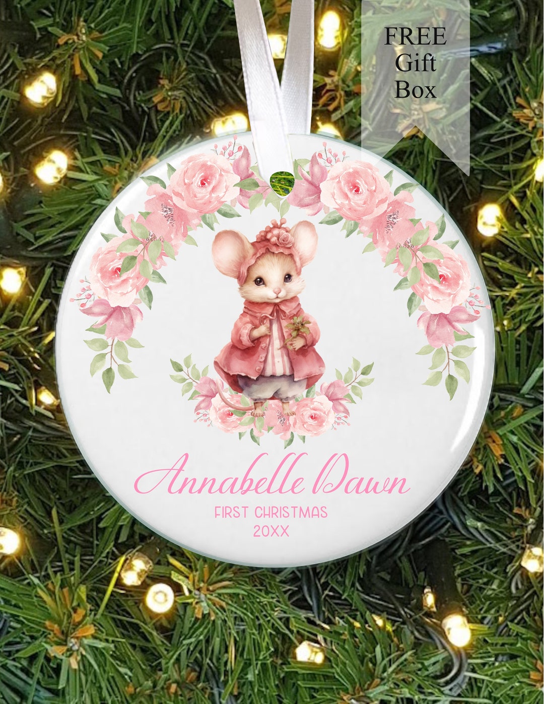 Baby's First Christmas Baby Mouse First Christmas Ornament Holiday Baby ...