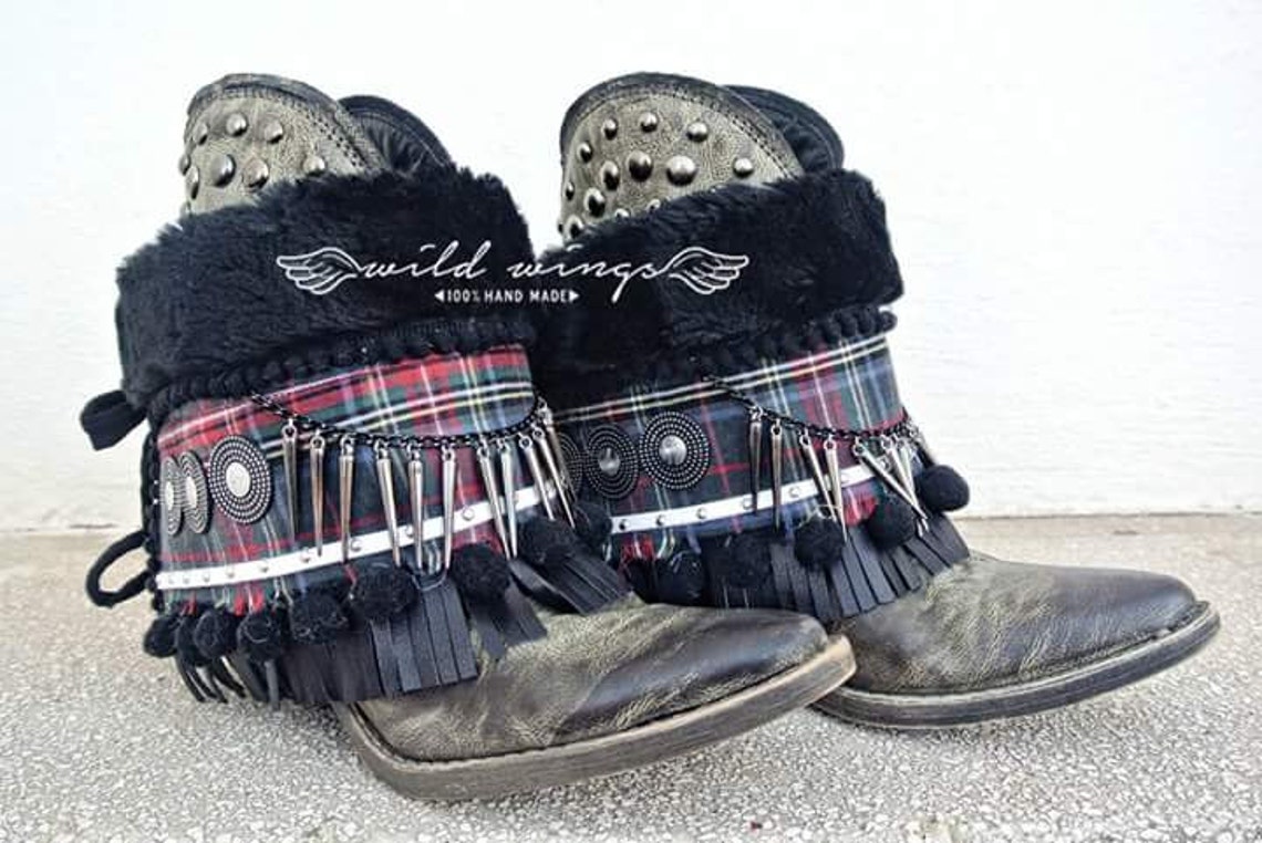 Punk Boot Coverscoverbootslayer Bootsboots Cuffboho Boots - Etsy