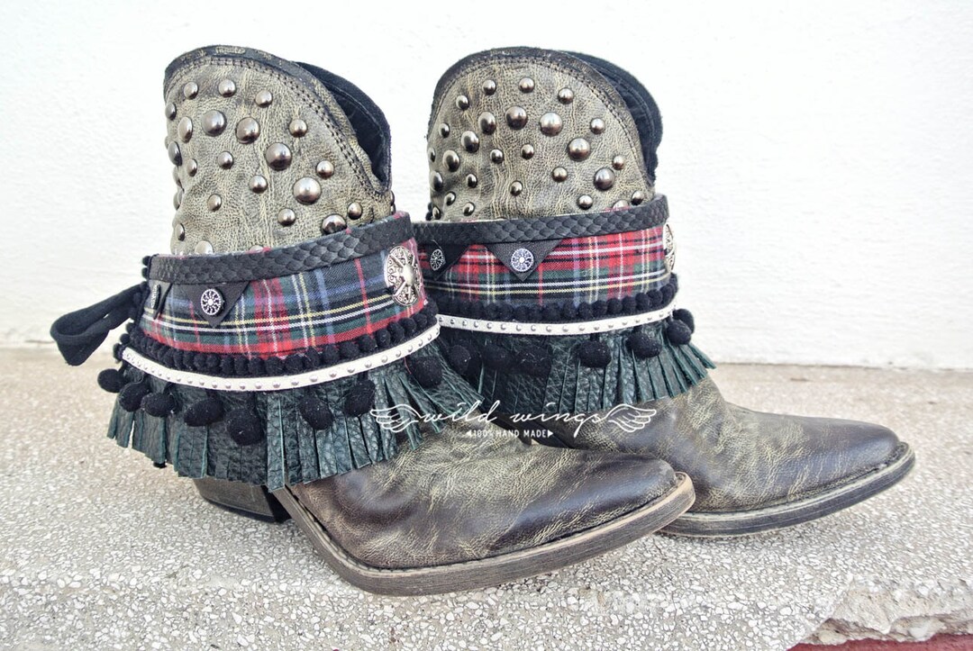 Wild Layer Boots,punk Boot Cuffs,boot Fringe,boot Wrap,rock Cover Boots ...