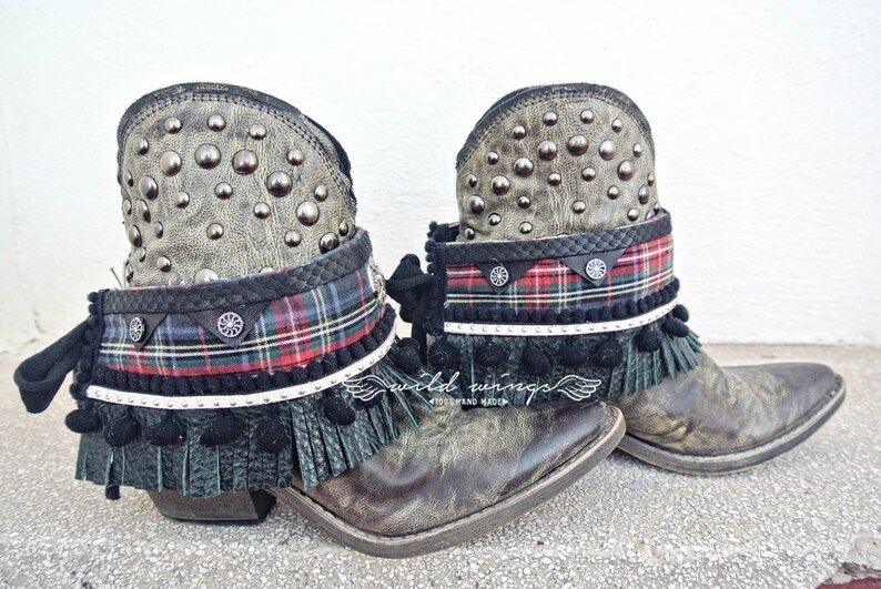 Wild Layer Boots,punk Boot Cuffs,boot Fringe,boot Wrap,rock Cover Boots ...