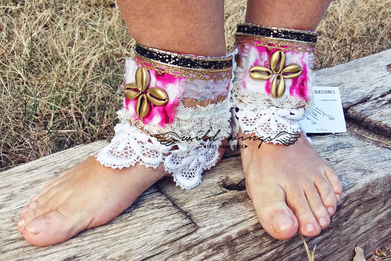 Hippie Ankle Cuffs Handmade,ankle Cuff,bohemian Foot Accessory,barefoot ...