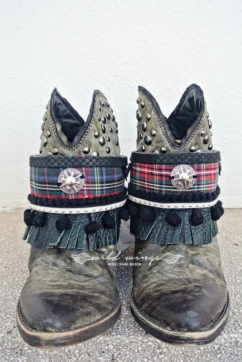 Wild Layer Boots,punk Boot Cuffs,boot Fringe,boot Wrap,rock Cover Boots ...