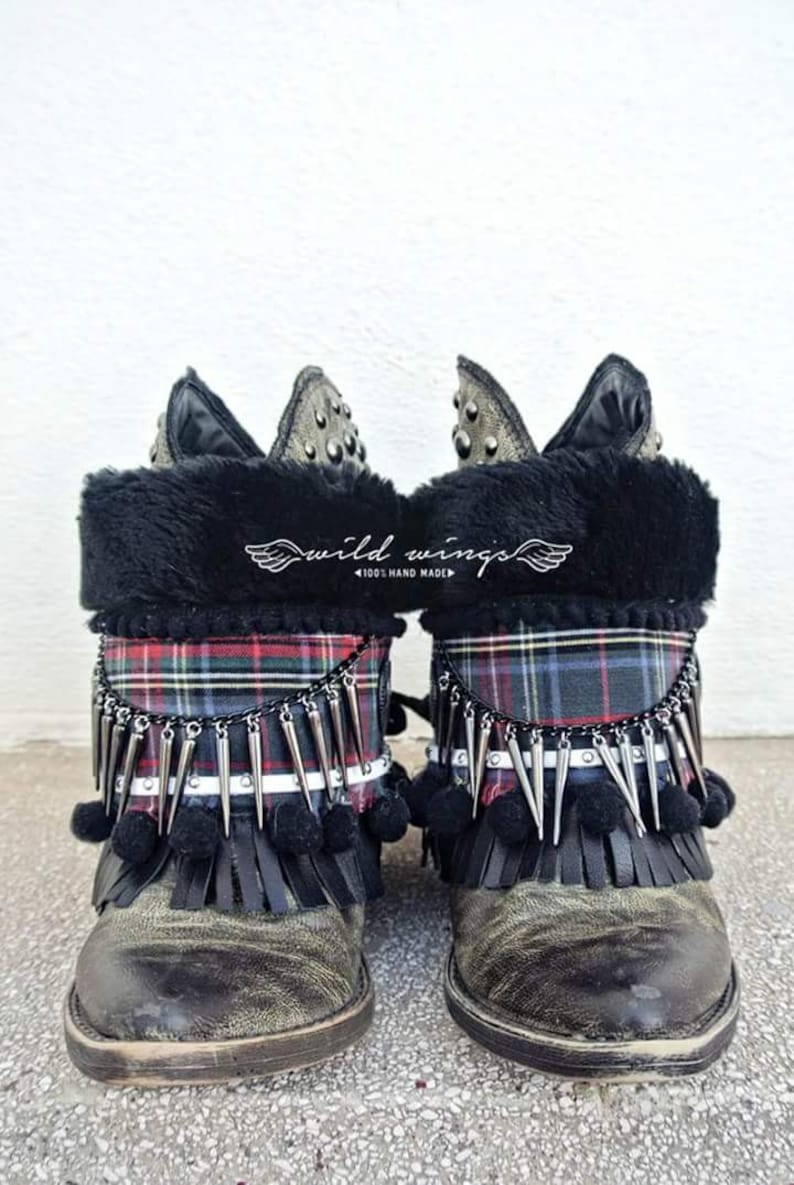 Punk Boot Coverscoverbootslayer Bootsboots Cuffboho Boots - Etsy