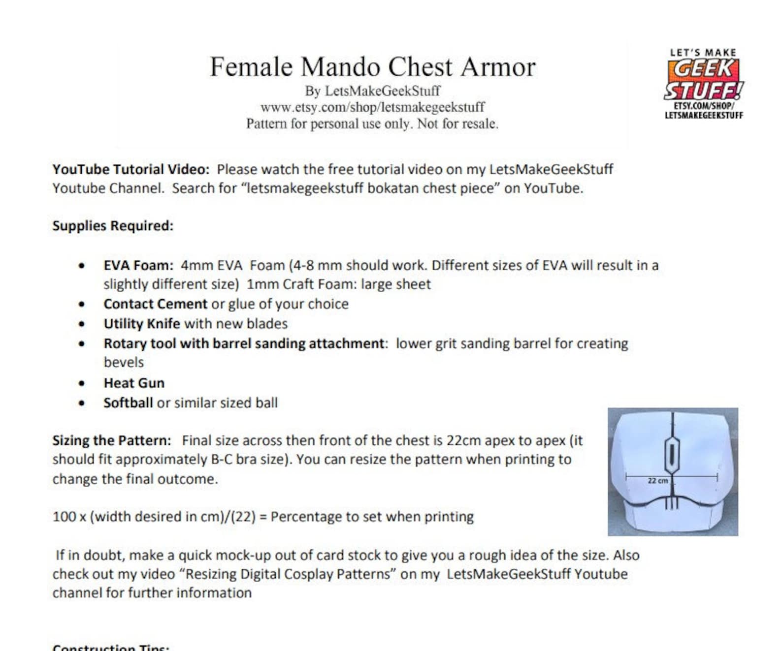 Digital Pattern: Female Bo-katan Mandalorian Armor Mando Chest Piece ...