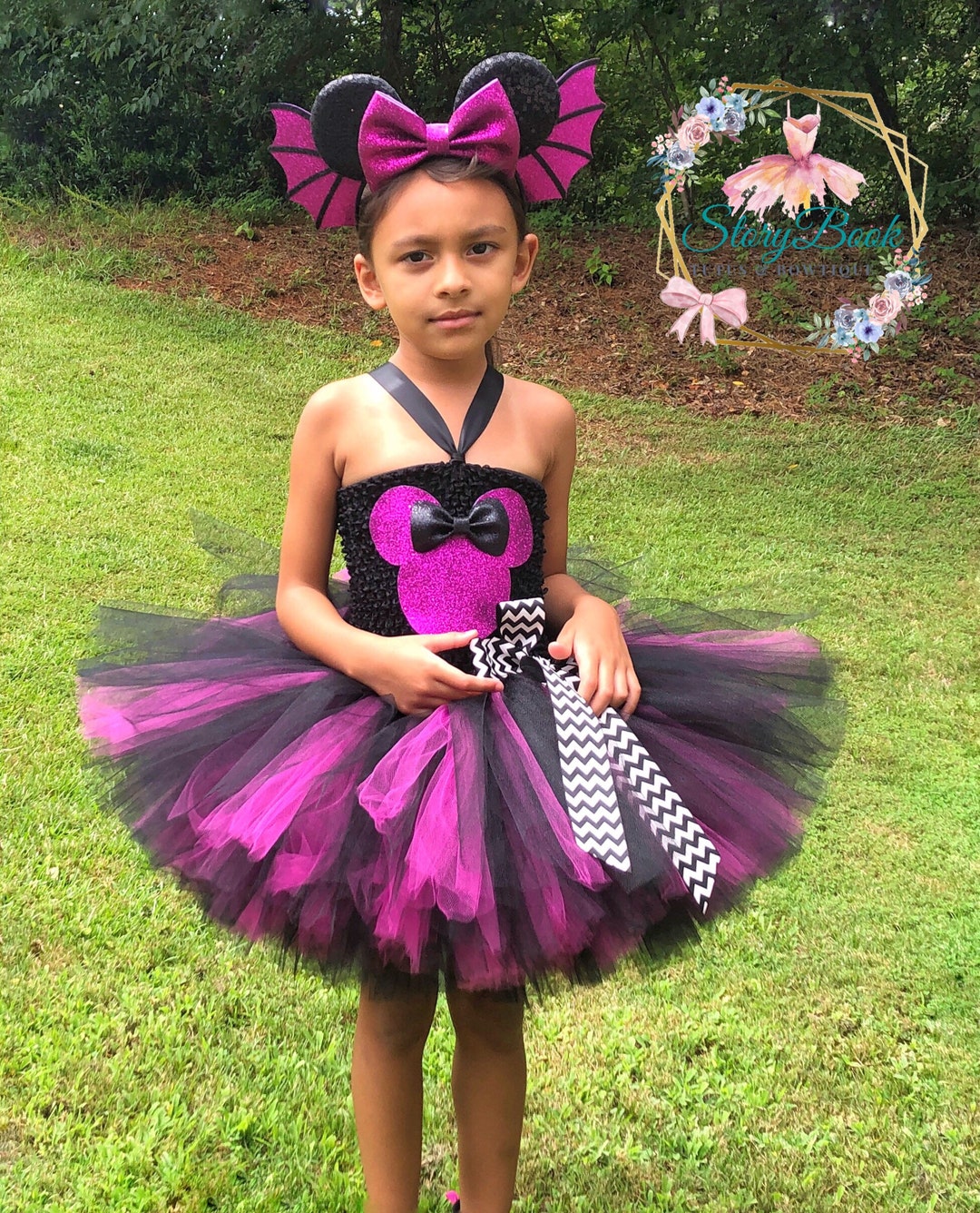 Vampire Mouse Costume, Girls Halloween Costume, Minnie Mouse Costume ...