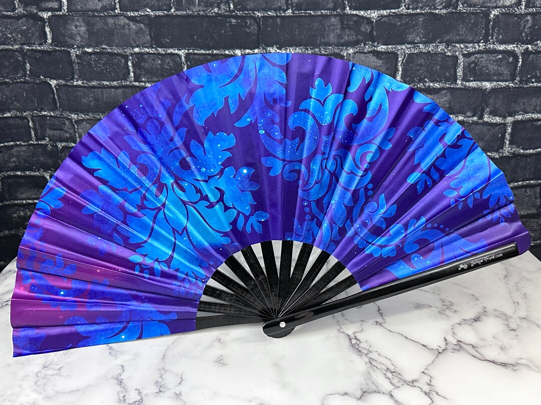 Galaxy Nebula Damask Pattern Large Clack Fan Designed by Tara ...