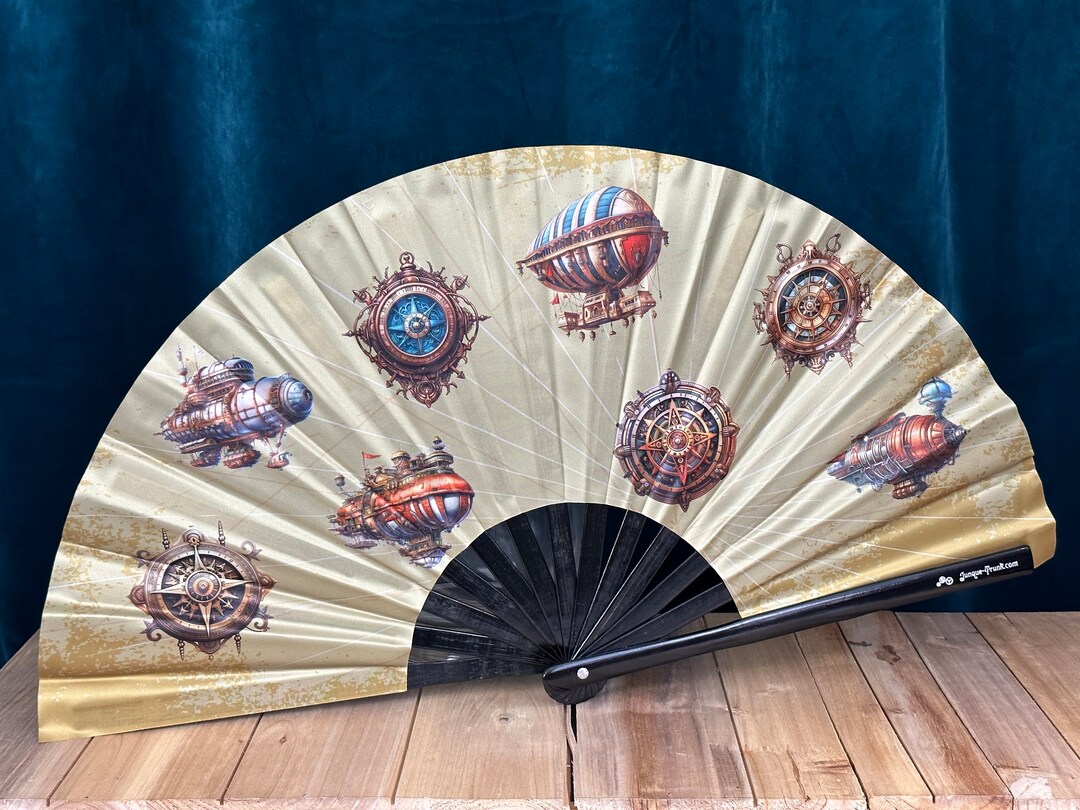 Steampunk Airships and Nautical Components on a Large Clack Fan ...