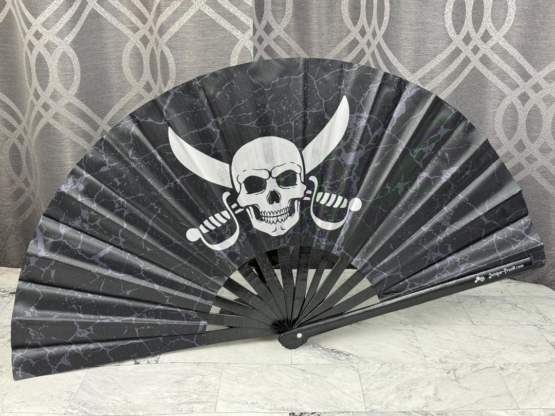 Jolly Roger, Skull, Pirate Flag a Large Clack Fan Designed by Tara ...