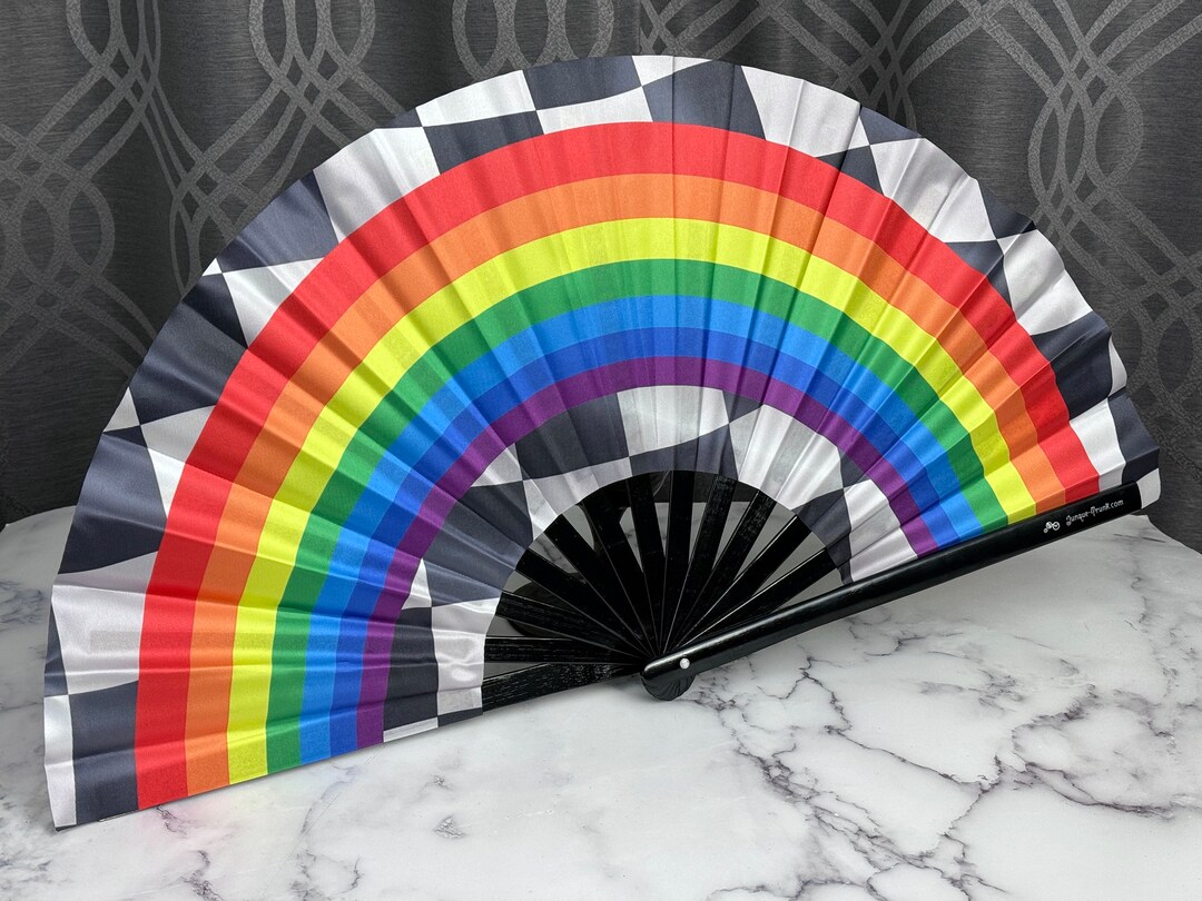 Rainbow, Ally, Dragrace, Gay Pride, LGBTQ+ Large Clack Fan Designed by ...
