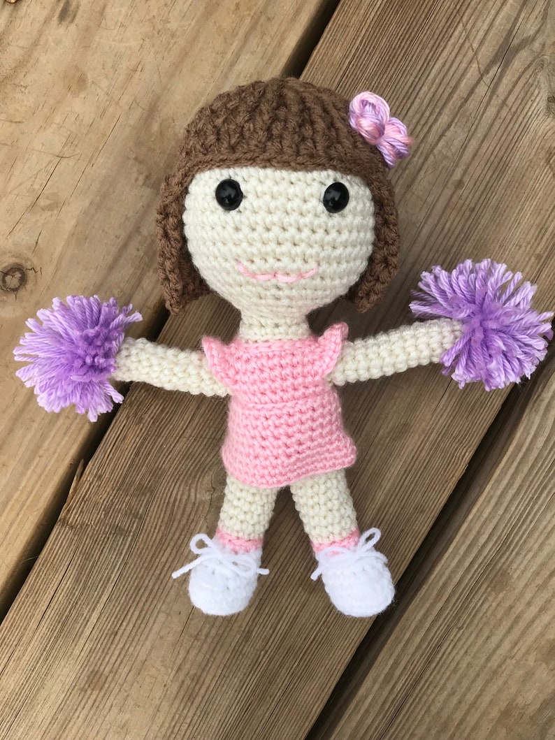 Cheerleader Cheerleader Doll Crochet Doll Doll Toy Pom Etsy