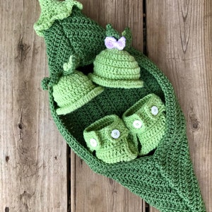 Crochet Pea Pod Outfit PATTERN: Newborn Photo Prop (PDF Digital Pattern ...
