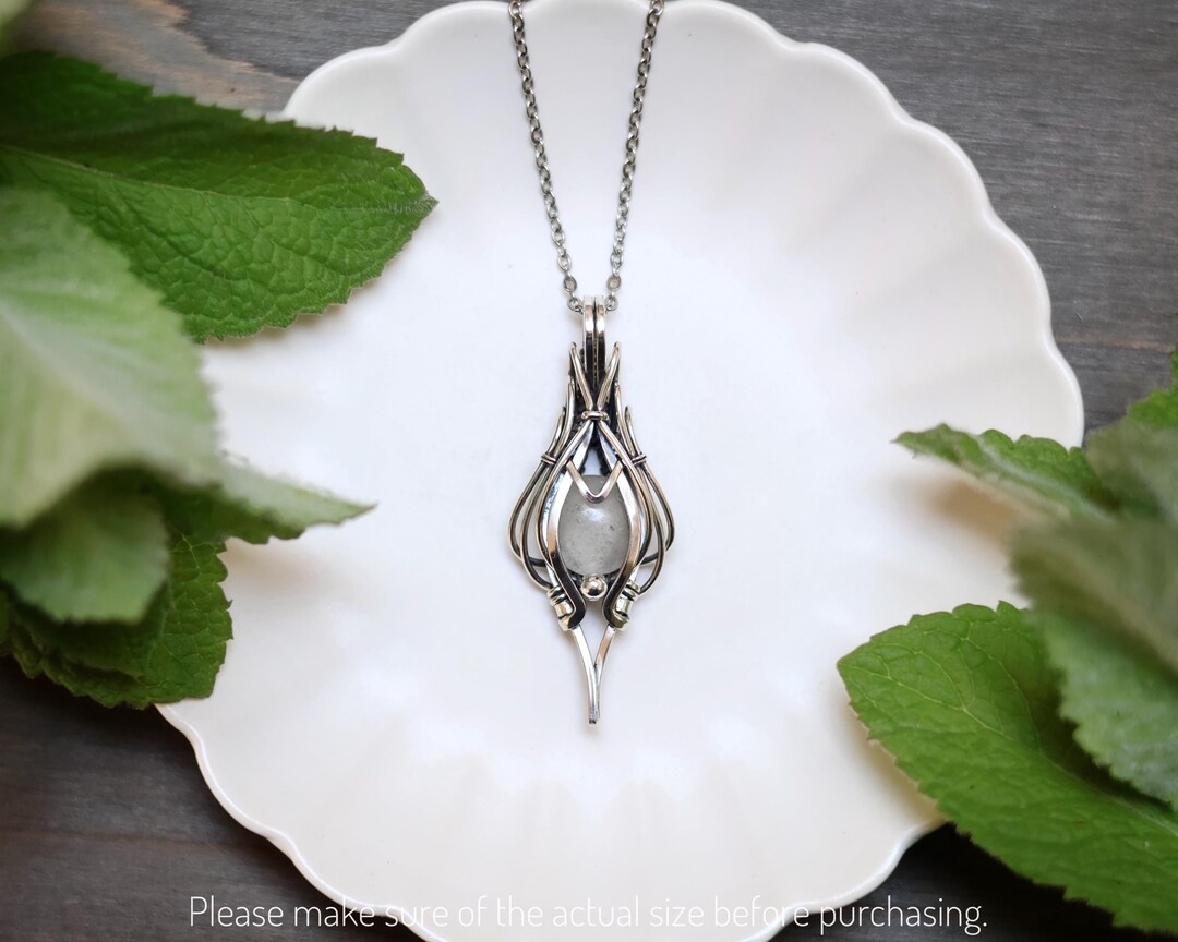 Libyan Desert Glass Necklace for Women Sterling Silver Wire Wrapped ...