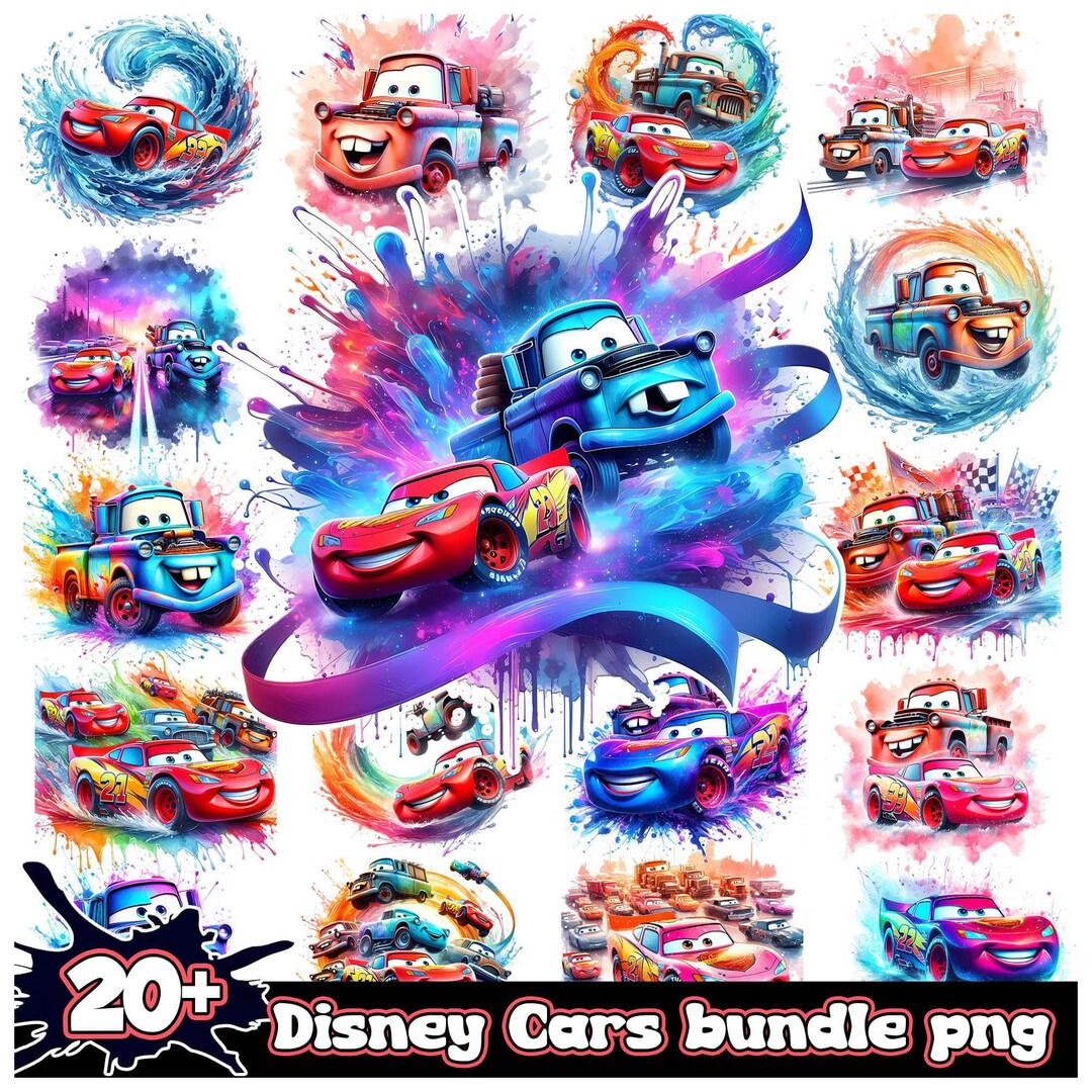 Lightning Mcqueen Cars Splash and Watercolor Digital Design PNG File ...