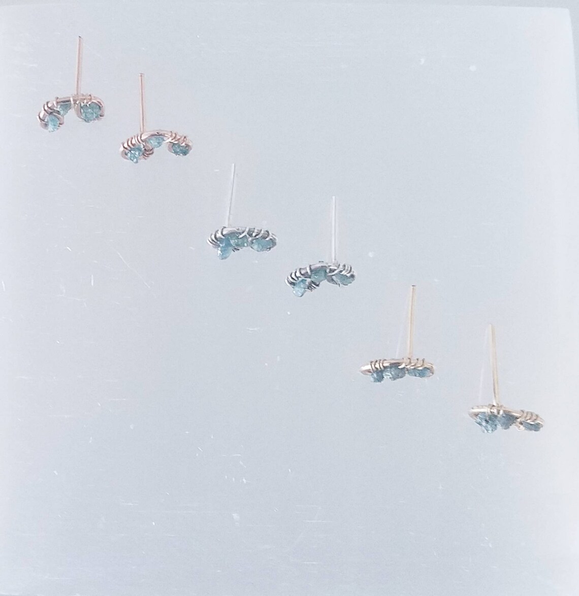 Celestial Earrings Natural Blue Diamonds Post Earrings - Etsy