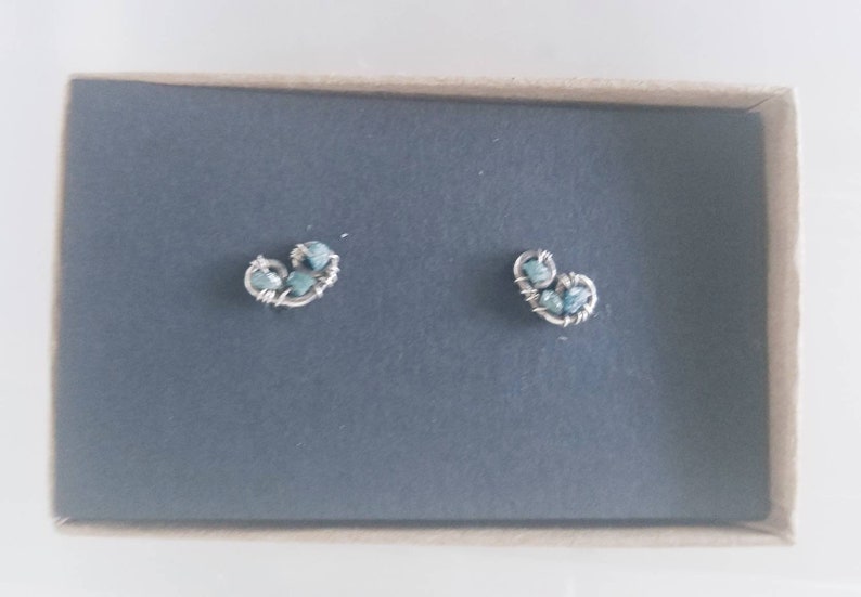Celestial Earrings Natural Blue Diamonds Post Earrings Silver Gold Pink ...