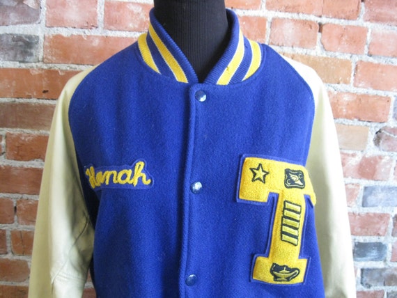 Vintage 90s Letterman Jacket / Varsity Jacket / Hanna… - Gem