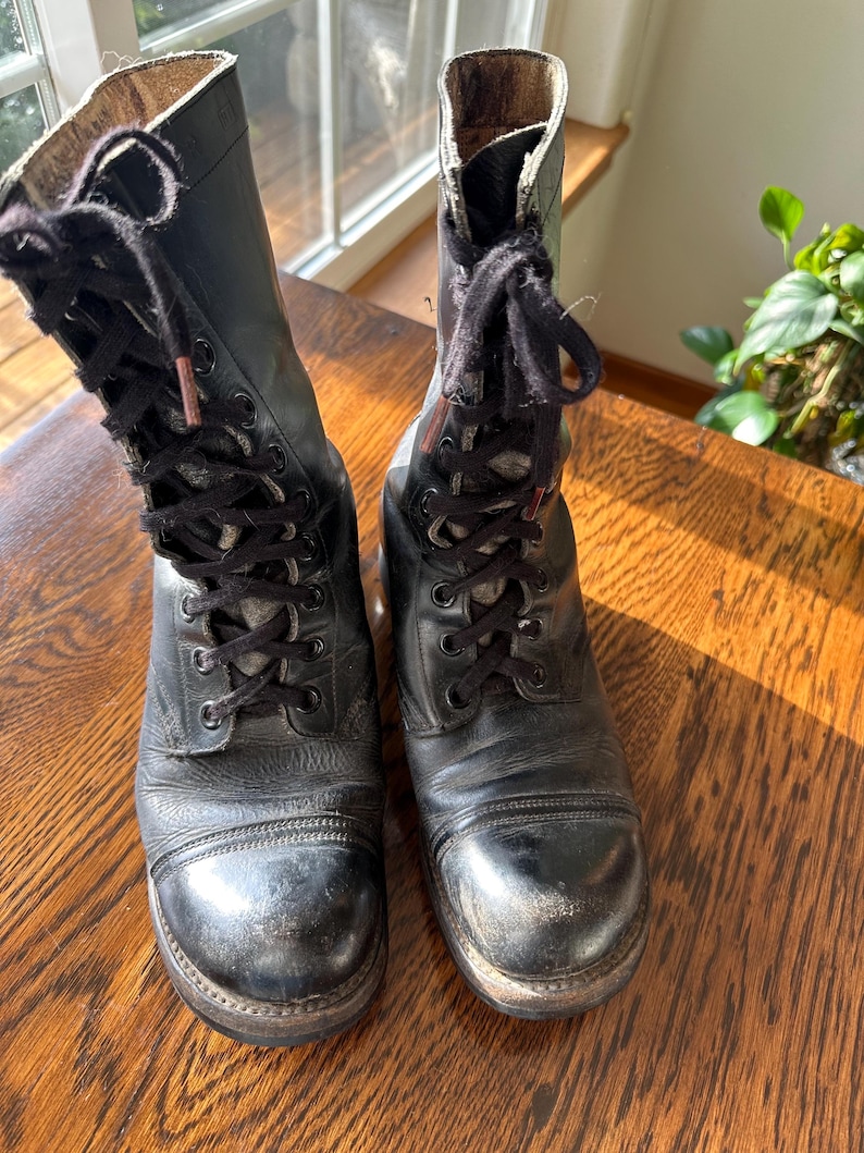 Vintage 1950's US Army Cap Toe Leather Combat Boots | Size 8R - Etsy