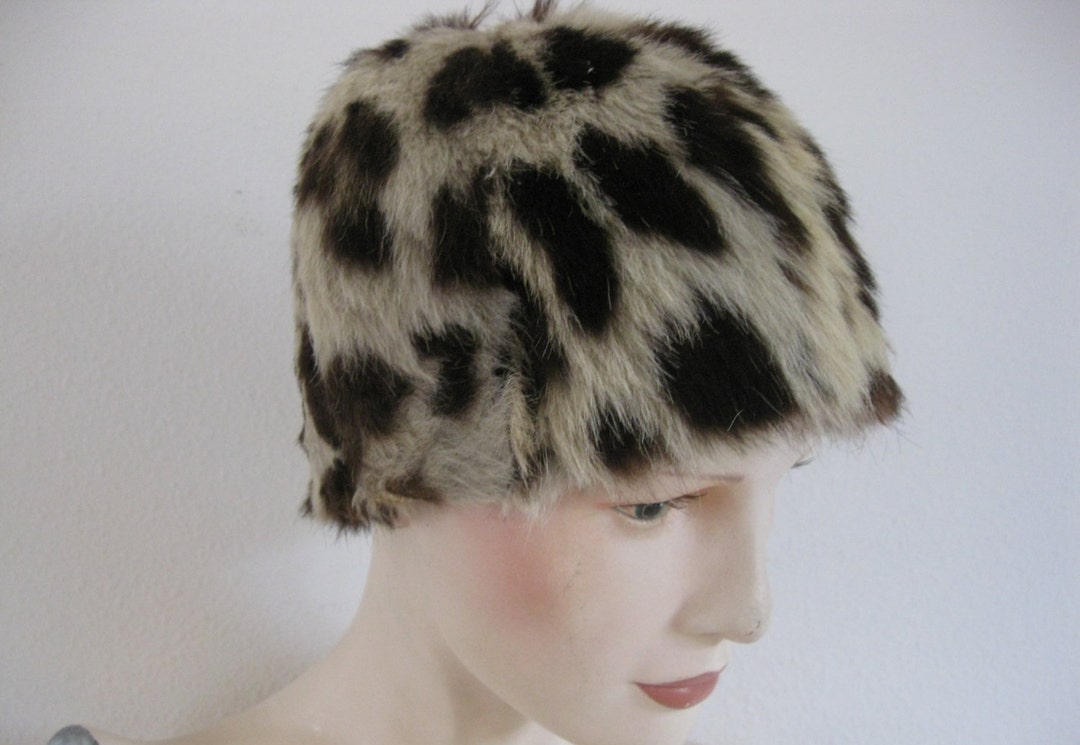 Vintage 1960s Spotted Fur Hat: Mod Style Winter Cap - Etsy