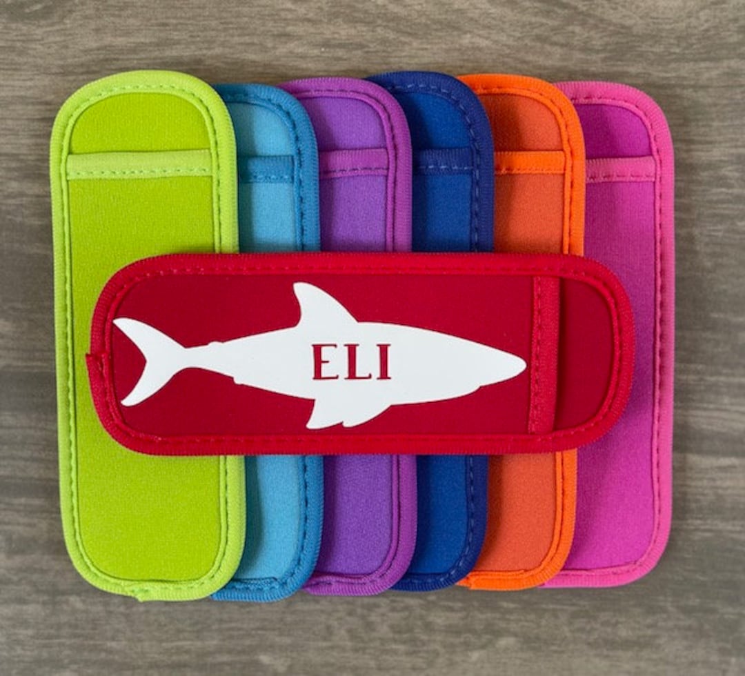 Personalized Popsicle Holder | Custom Great White Shark Popsicle Sleeve ...