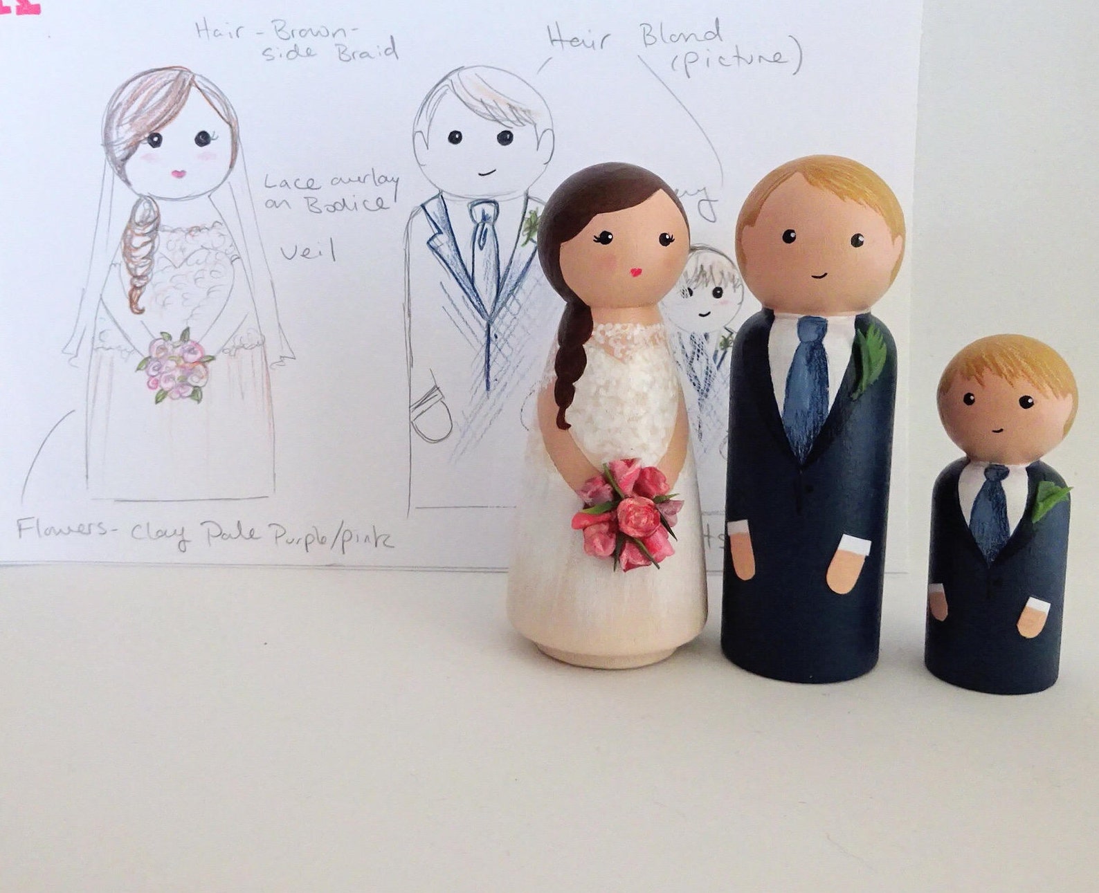 Wedding Cake Topper With Child//ring Bearerflower Girl Son - Etsy