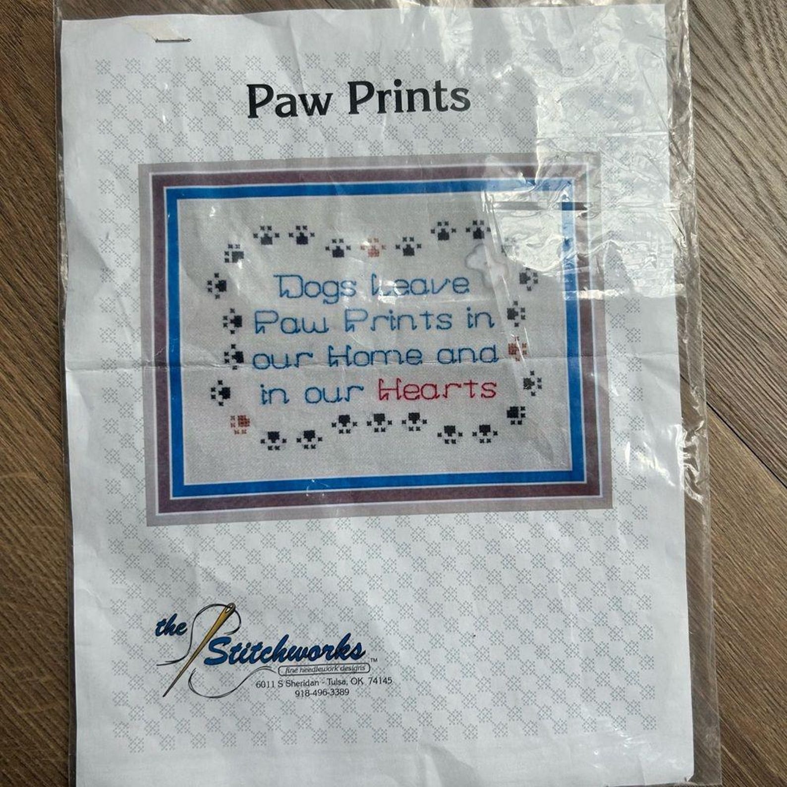 Dog Paw Print Embroidered Cross Stitch Wall Art - Etsy