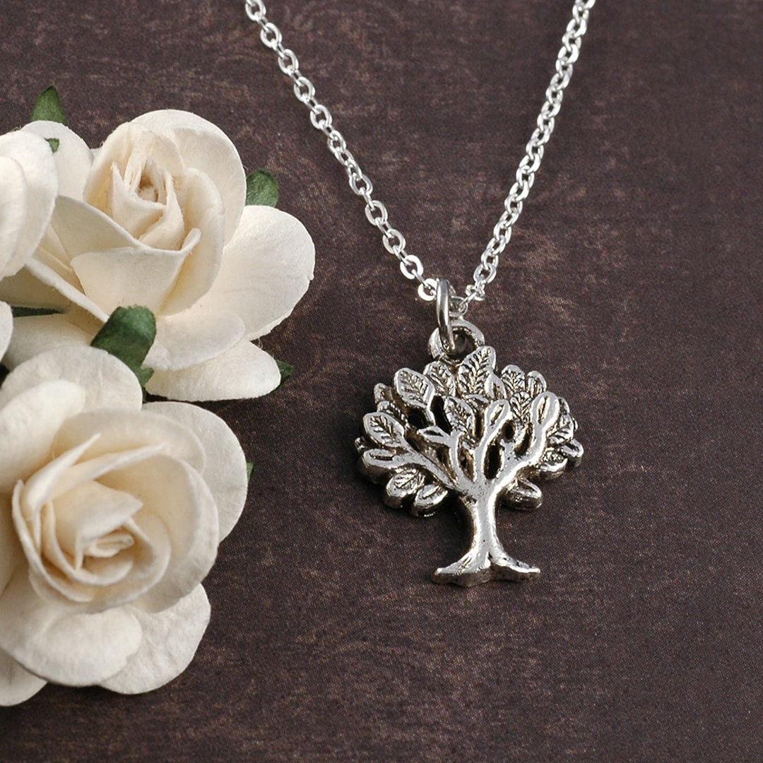 Family Tree Necklace Silver Tree Jewelry Tree of Life - Etsy