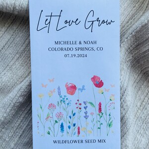 Personalized Wildflower Seed Packet Favors, Wedding Seed Packet, Custom ...