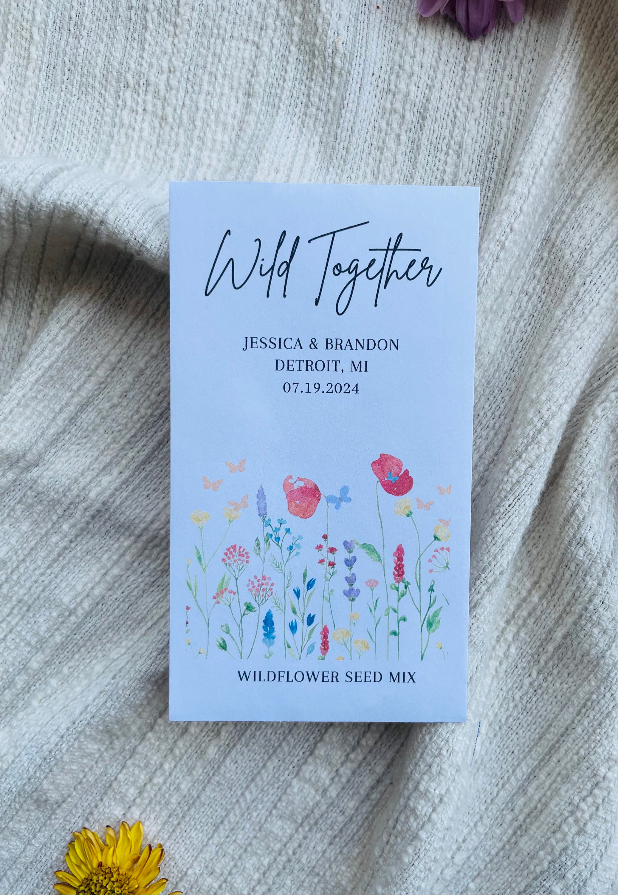 Personalized Wildflower Seed Packet Favors, Wedding Seed Packet, Custom ...