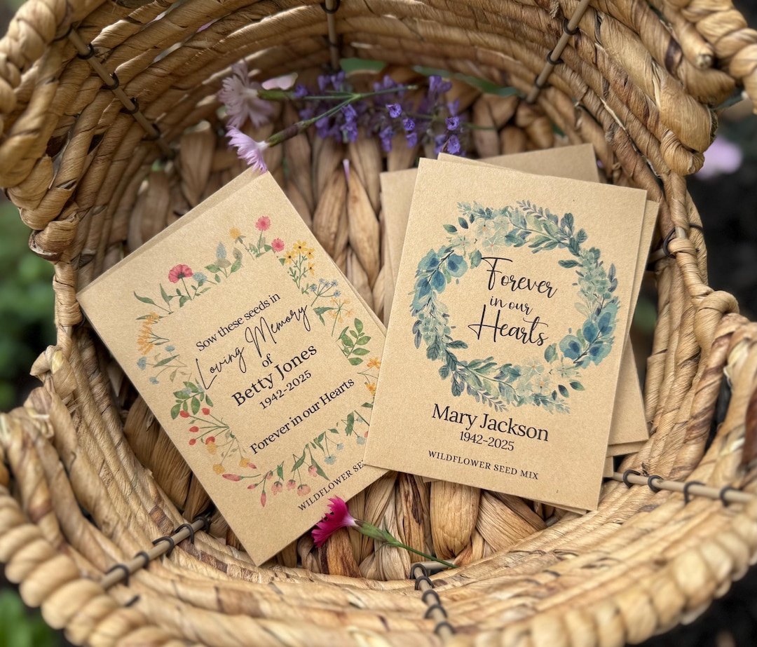 In Loving Memory Wildflower Seed Packet Favors for Funeral, Celebration ...