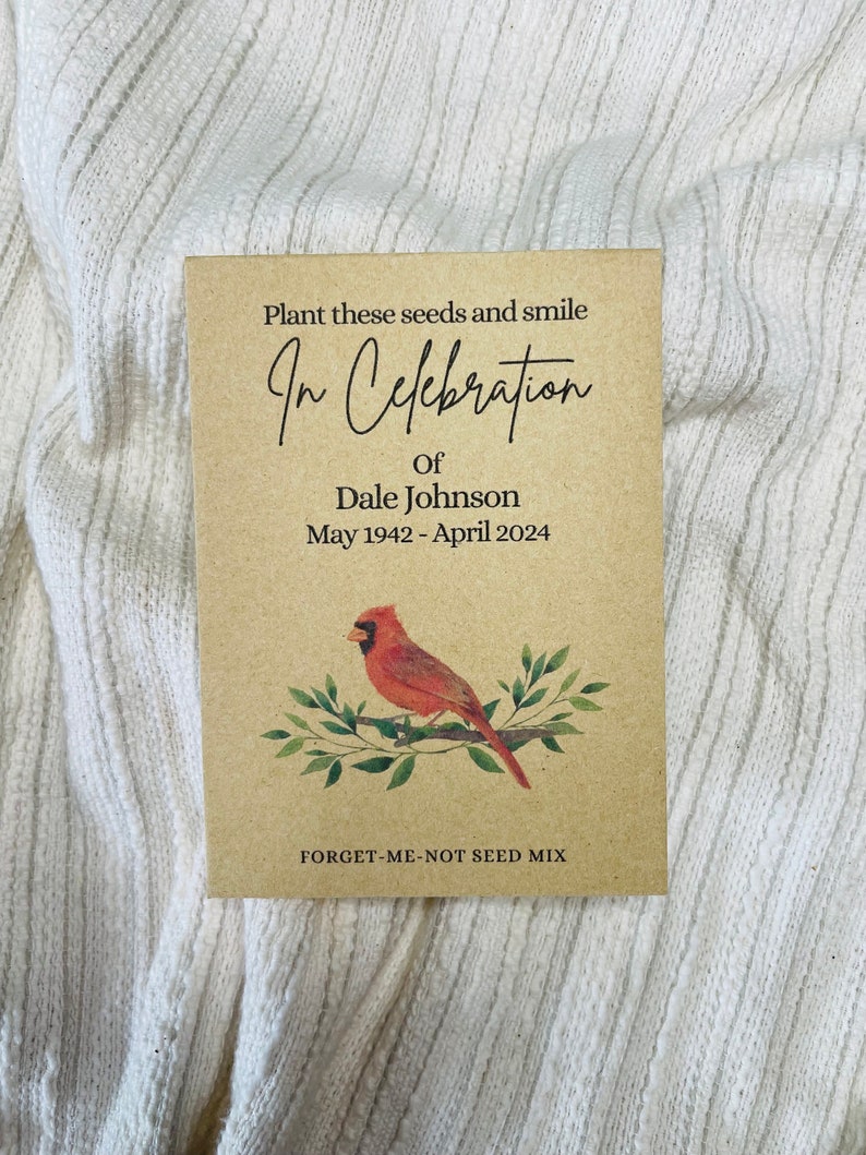 Loving Memory Wildflower Seed Packet, Memorial Favor, Funeral Packet ...