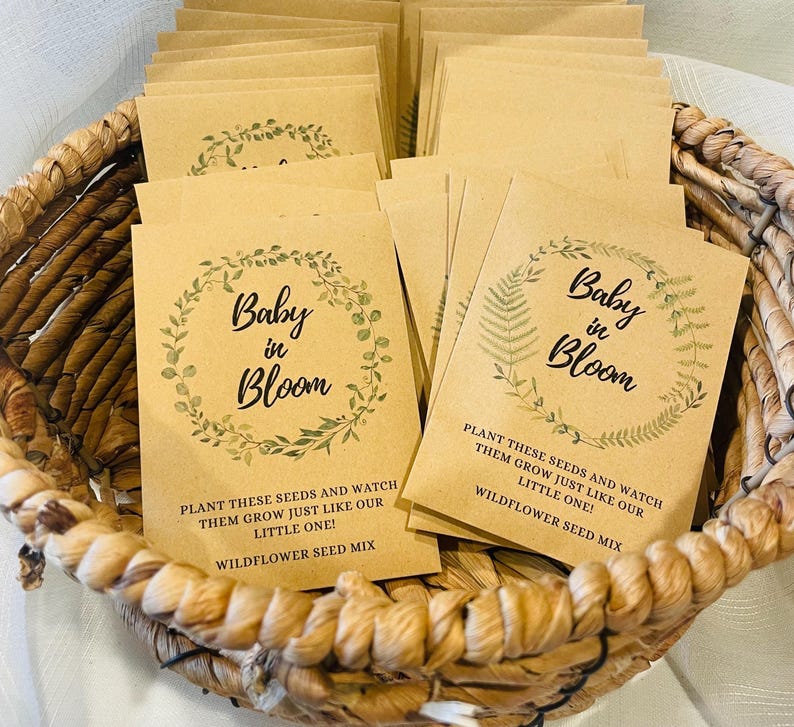 Baby in Bloom Greenery Wildflower Seed Packet Favors - Etsy