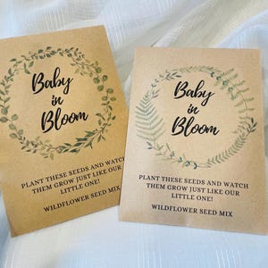 Baby in Bloom Greenery Wildflower Seed Packet Favors - Etsy