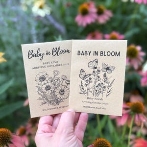 Baby in Bloom Wildflower Seed Packet Favors for Baby Shower, Custom ...