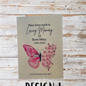 In Loving Memory Wildflower Seed Packet, Memorial Favor, Funeral Packet ...