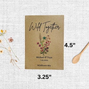 Wild Together Wildflower Seed Packet Favors for Wedding or Bridal Shower, Custom Personalized ...