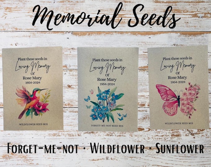 In Loving Memory | Seed Paper Memorial Card | Sympathy Seed Card ...