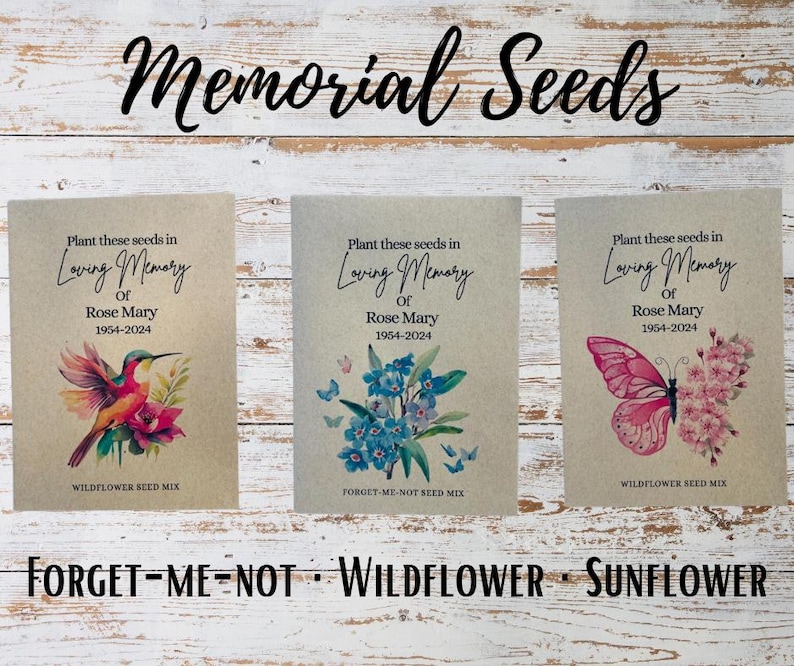 In Loving Memory Wildflower Seed Packet, Memorial Favor, Funeral Packet ...