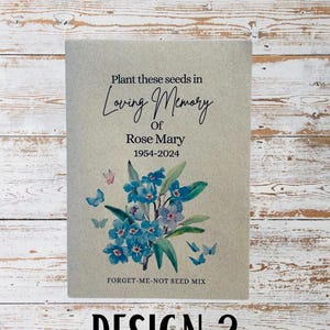 In Loving Memory Wildflower Seed Packet, Memorial Favor, Funeral Packet ...