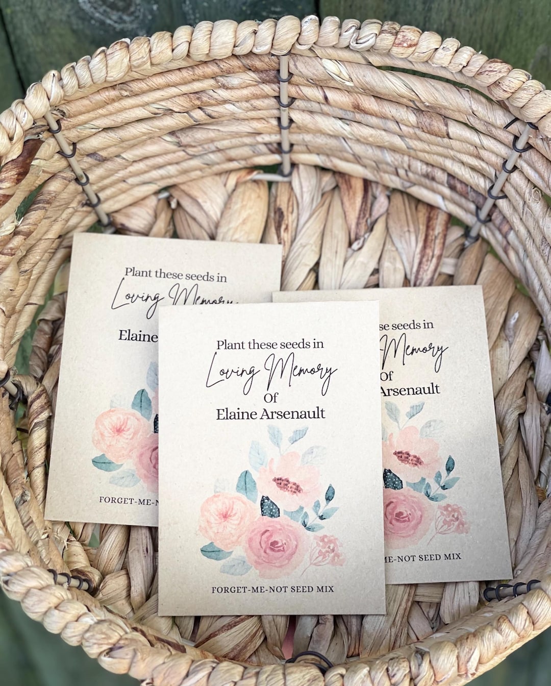Personalized Memorial Wildflower or Forget Me Not Seed Packet, Funeral ...